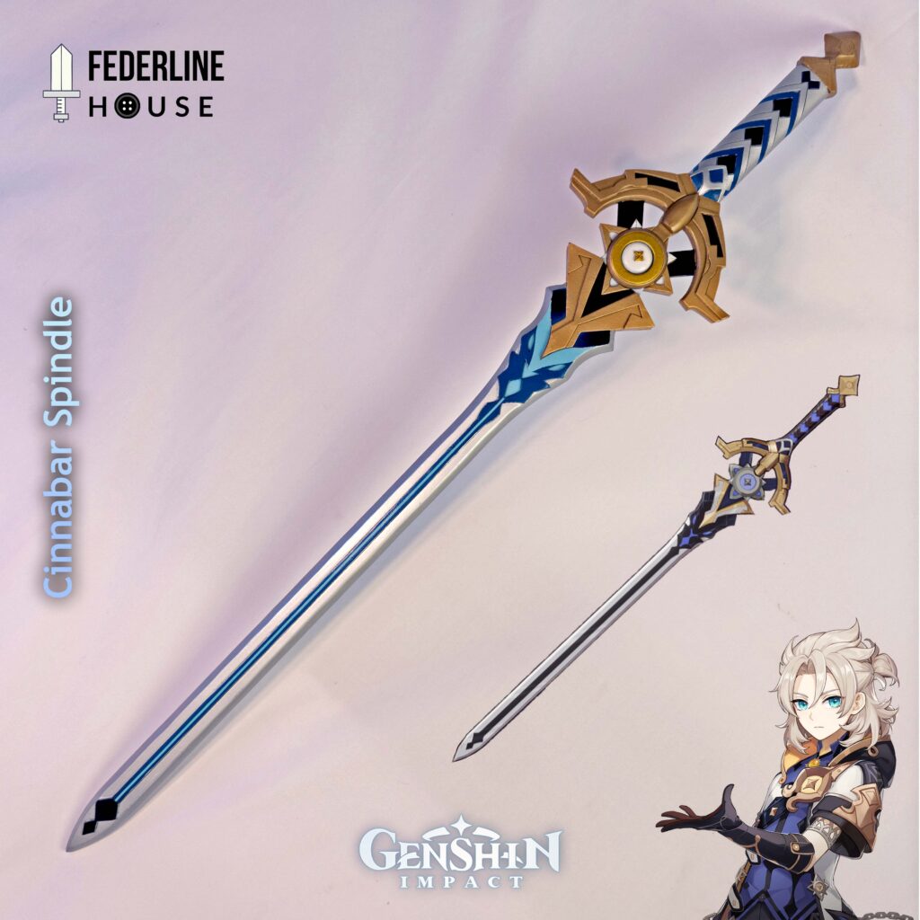 Genshin Impact Cinnabar Spindle Sword Replica for Albedo Cosplay