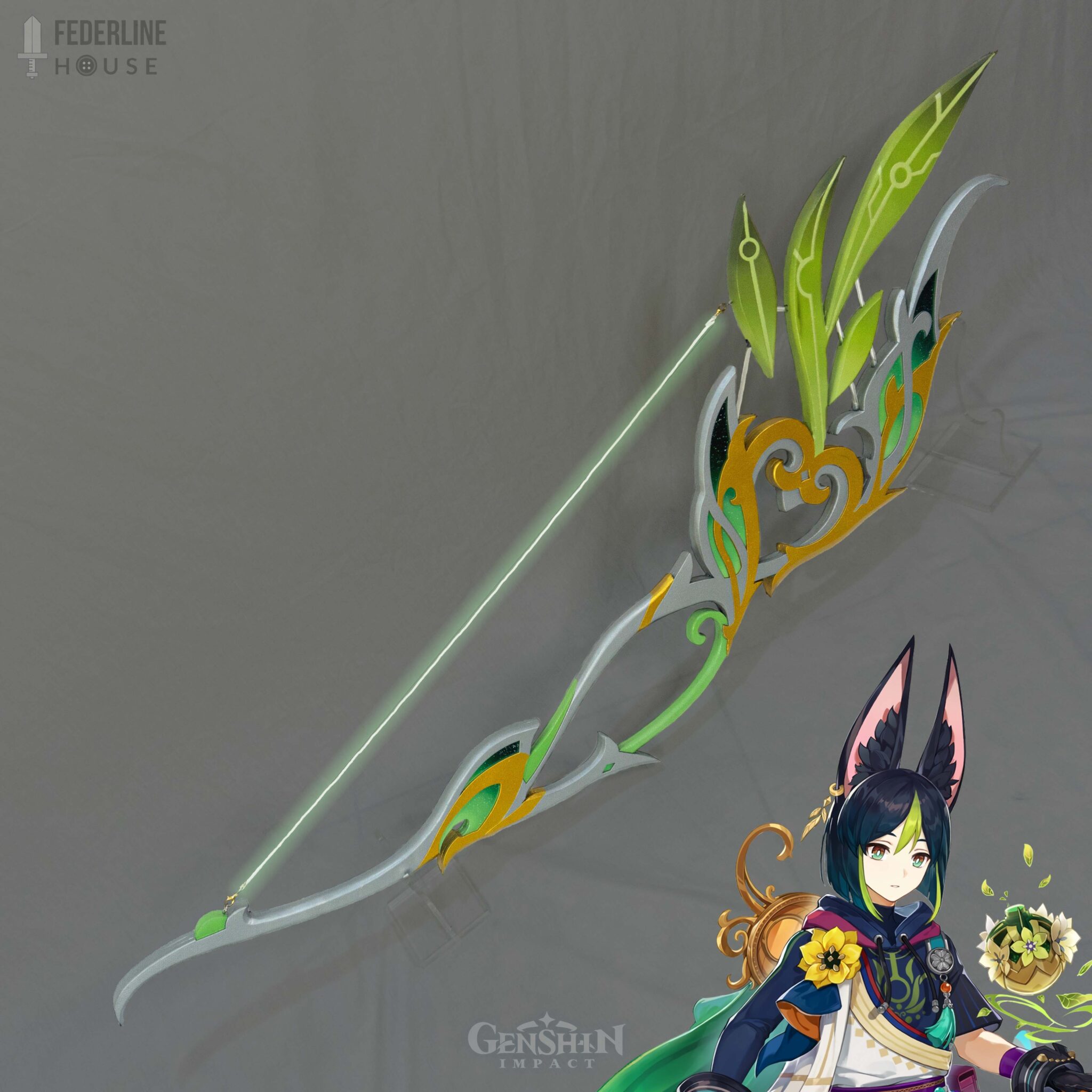 Genshin Impact Hunter's Path Bow for Tighnari Cosplay Prop